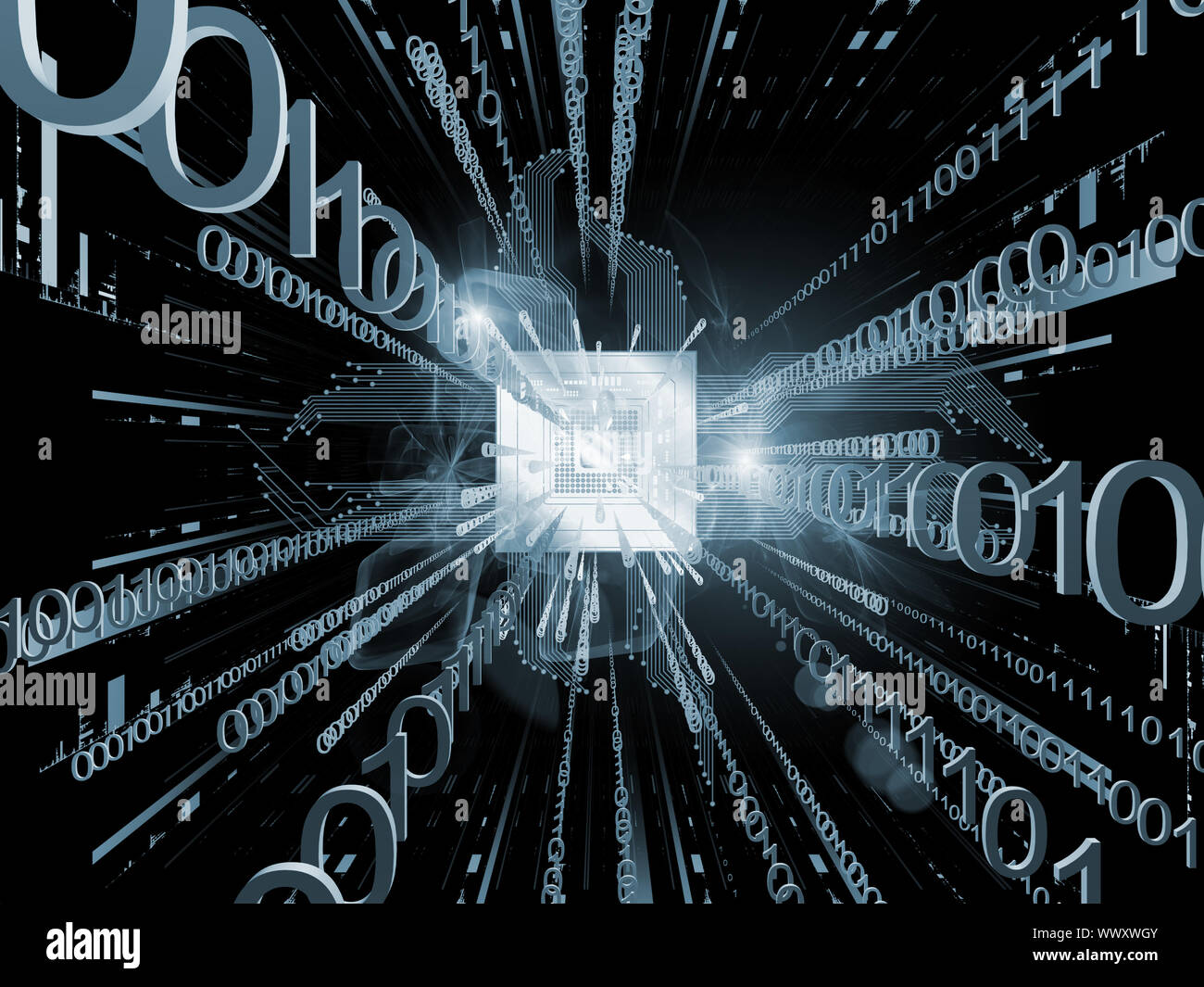 Artistic abstraction composed of CPU graphic and abstract design ...