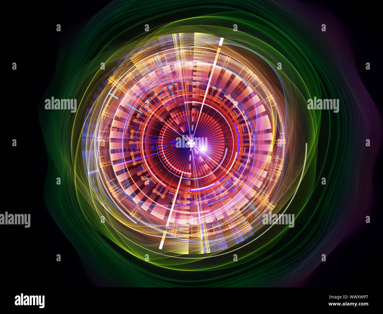 Artistic abstraction composed of radial geometric shapes and abstract ...