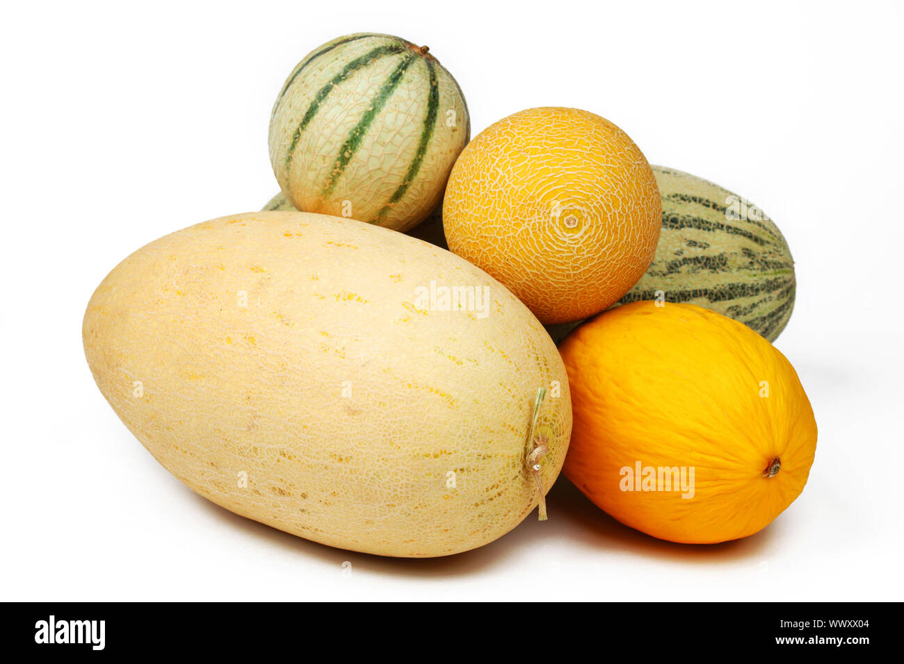 different melon isolated on white Stock Photo - Alamy