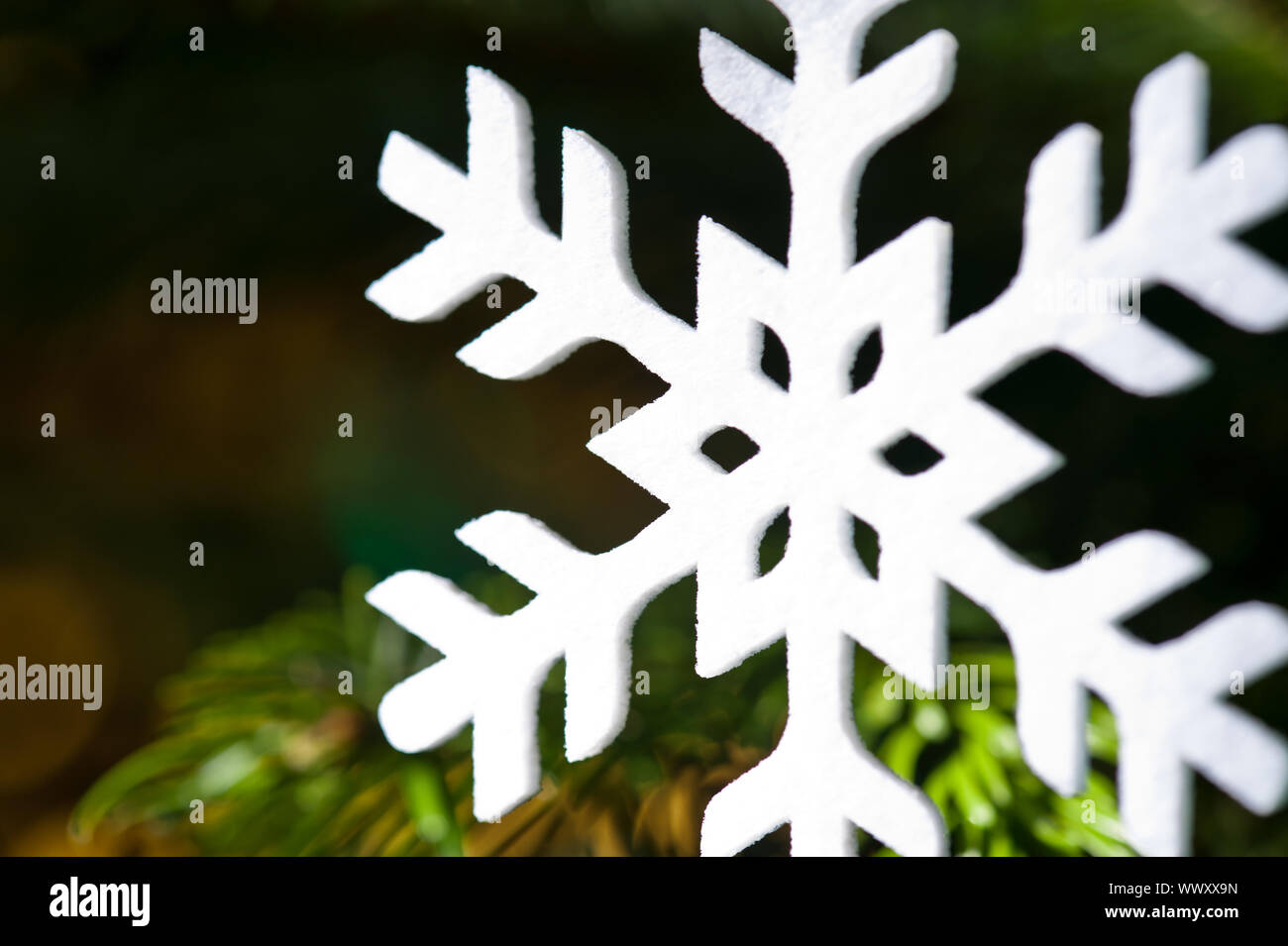 White artificial snowflake Stock Photo - Alamy