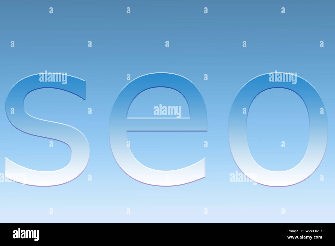 SEO inscription with a blue gradient background Stock Photo - Alamy