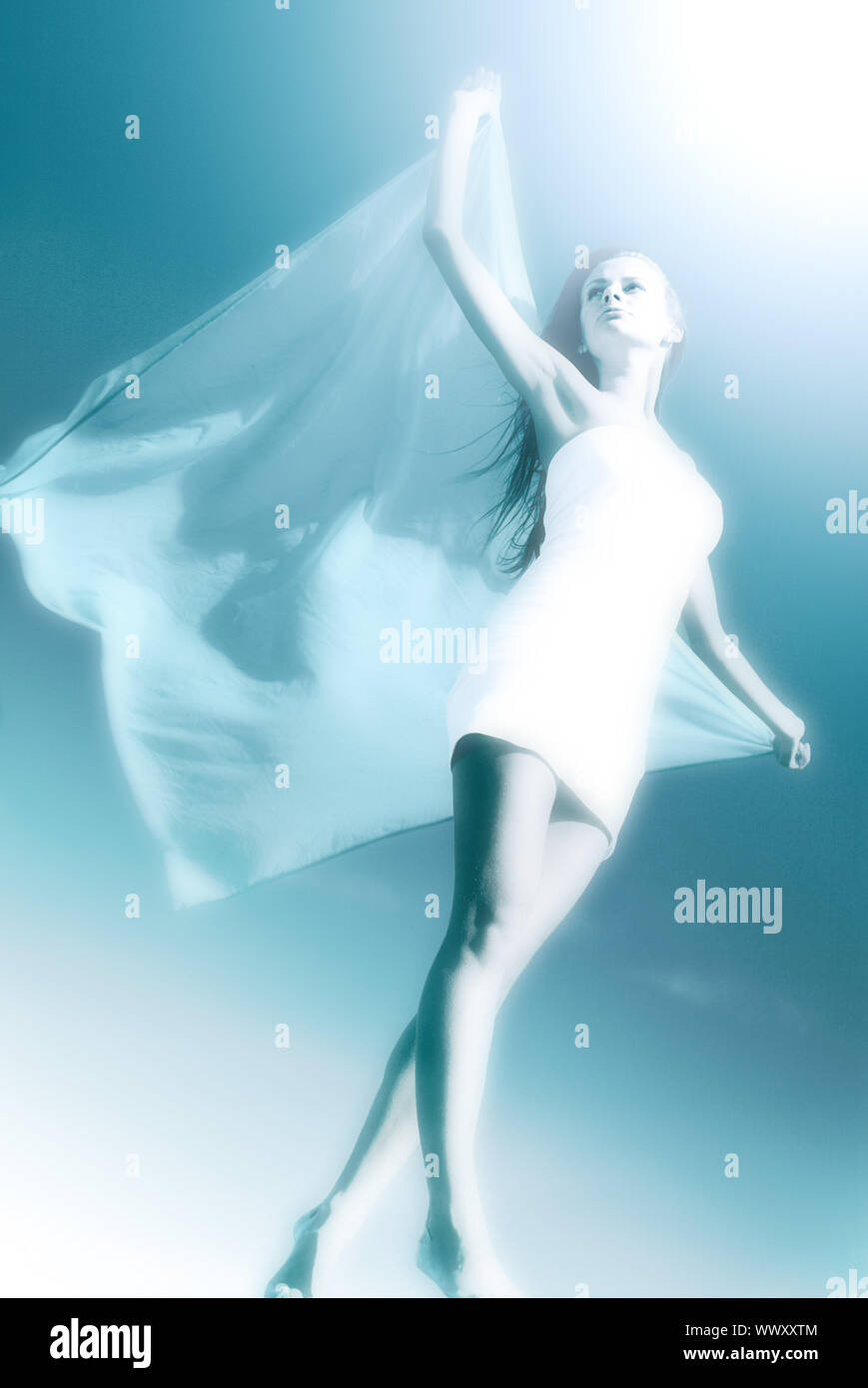 fly girl in the sky freedom concept Stock Photo - Alamy