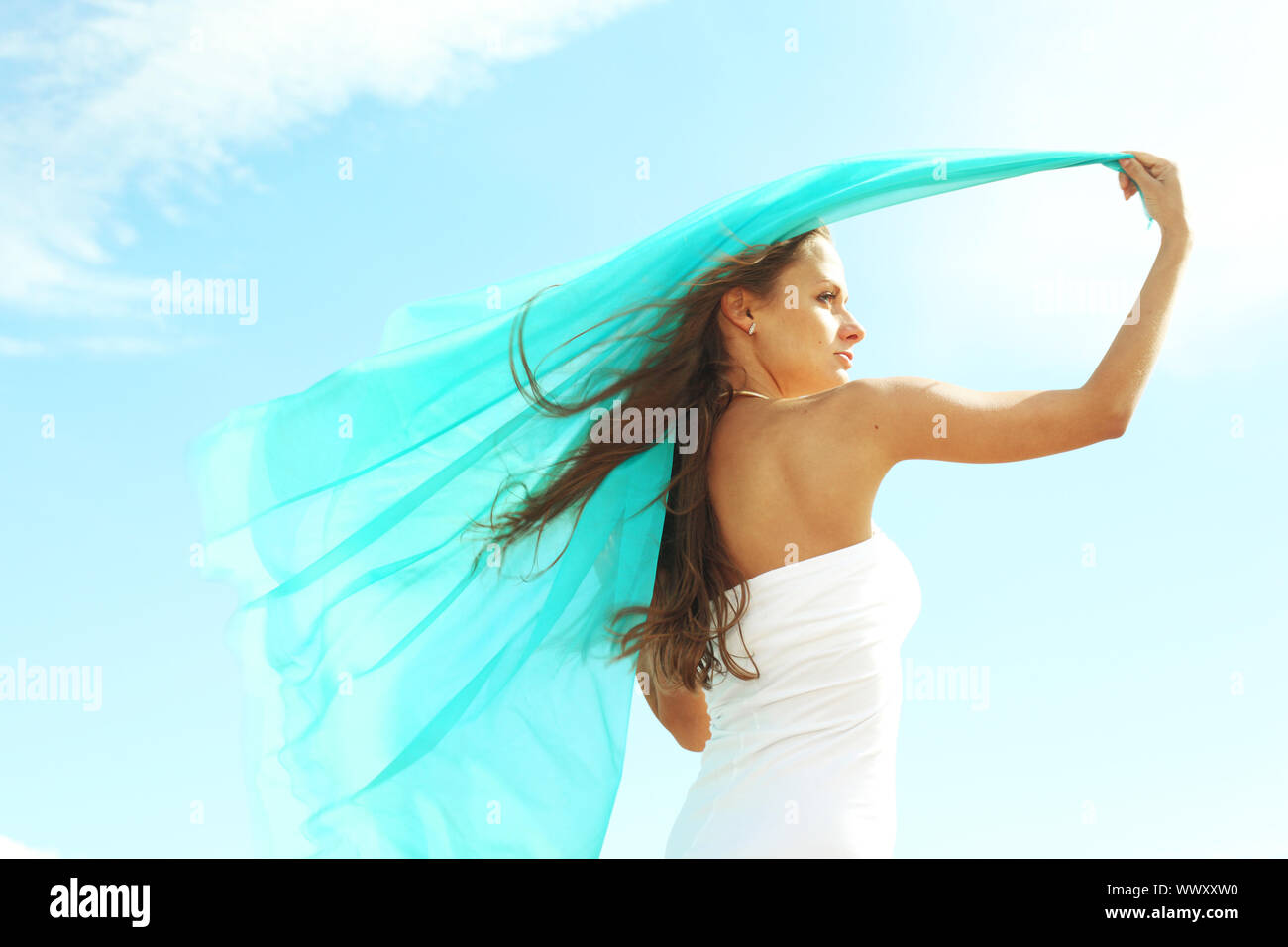 fly girl in the sky freedom concept Stock Photo - Alamy