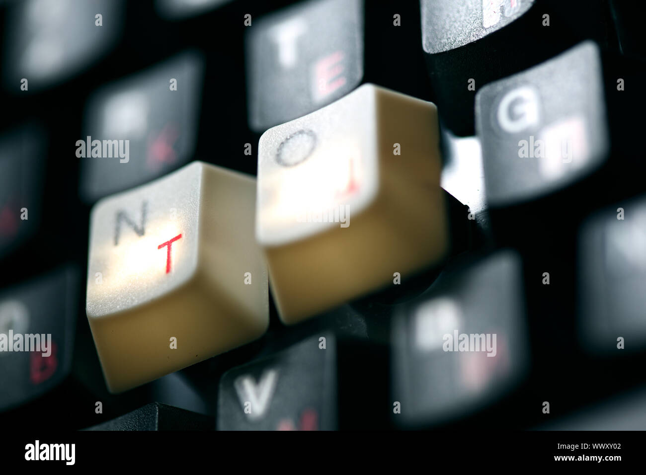 keyboard no key macro close up Stock Photo - Alamy