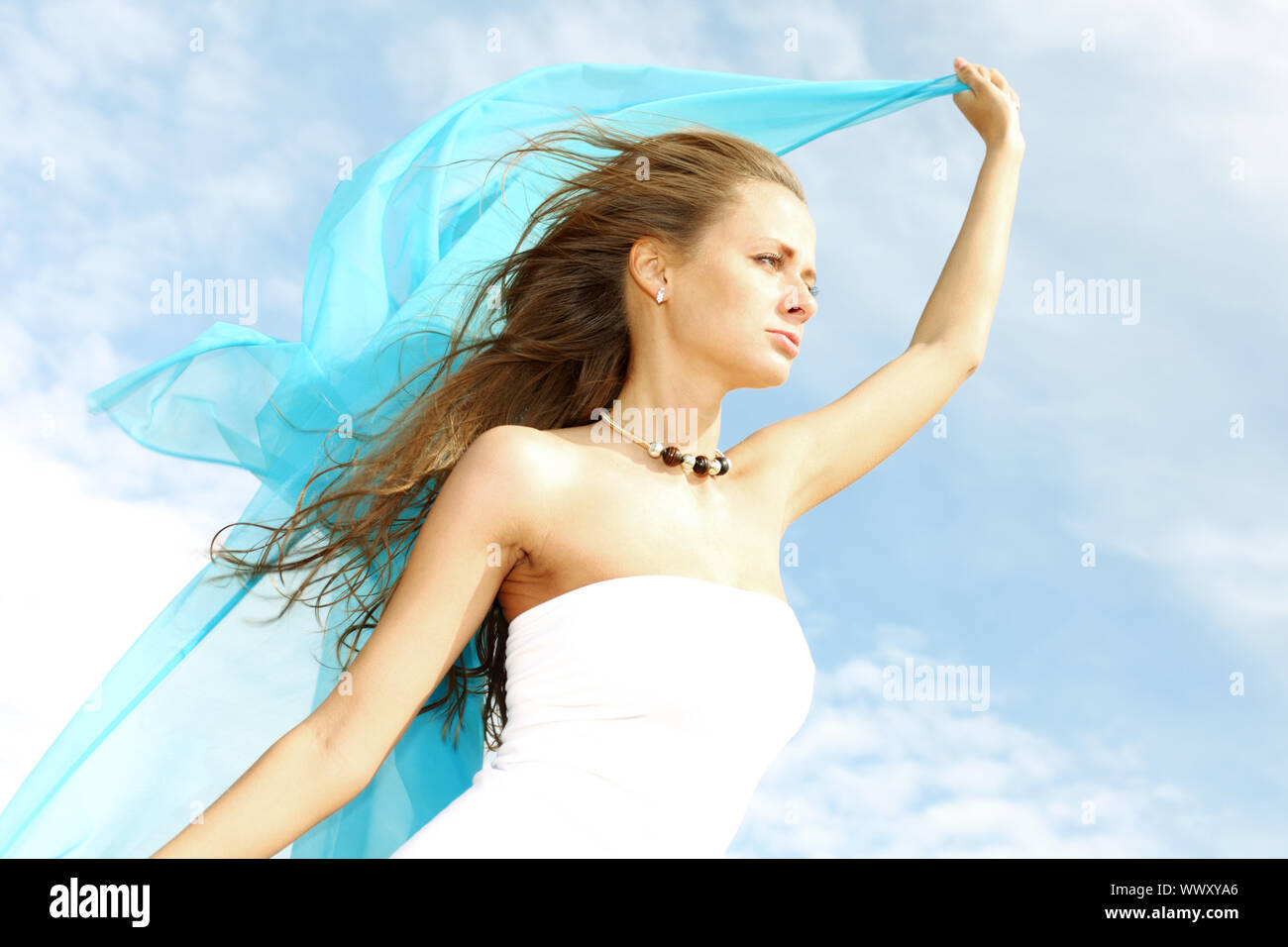 fly girl in the sky freedom concept Stock Photo - Alamy