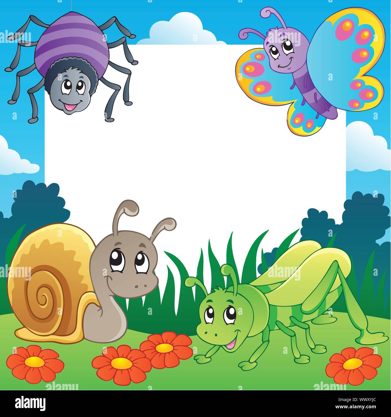 Frame with bugs theme 2 Stock Vector Image & Art - Alamy