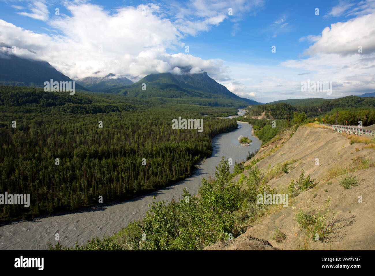 Landscape of the Matanuska river in Alaska Stock Photo - Alamy