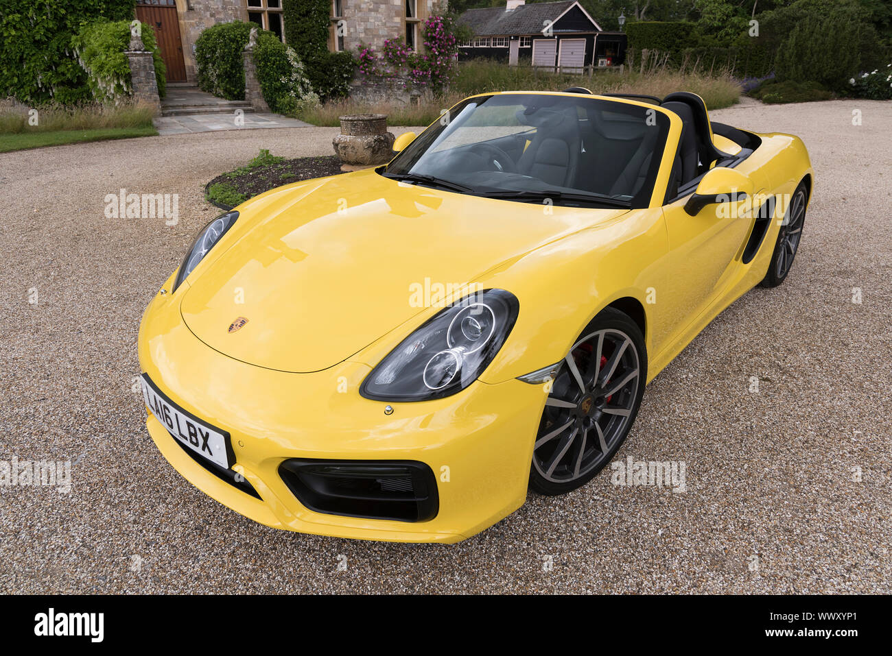 Yellow porsche boxter hi-res stock photography and images - Alamy