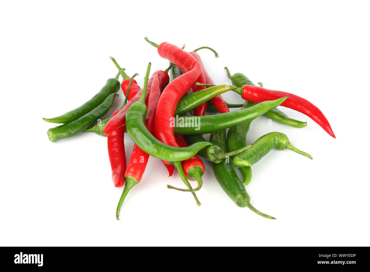 mixed chilli pile isolated on white Stock Photo - Alamy
