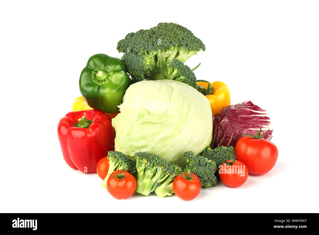 vegetable pile isolated on white Stock Photo - Alamy
