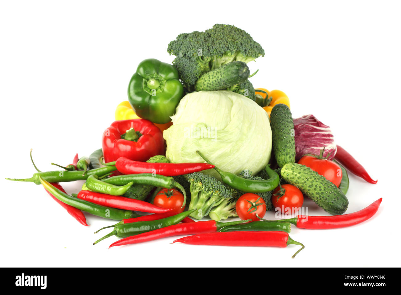 vegetable pile isolated on white Stock Photo - Alamy