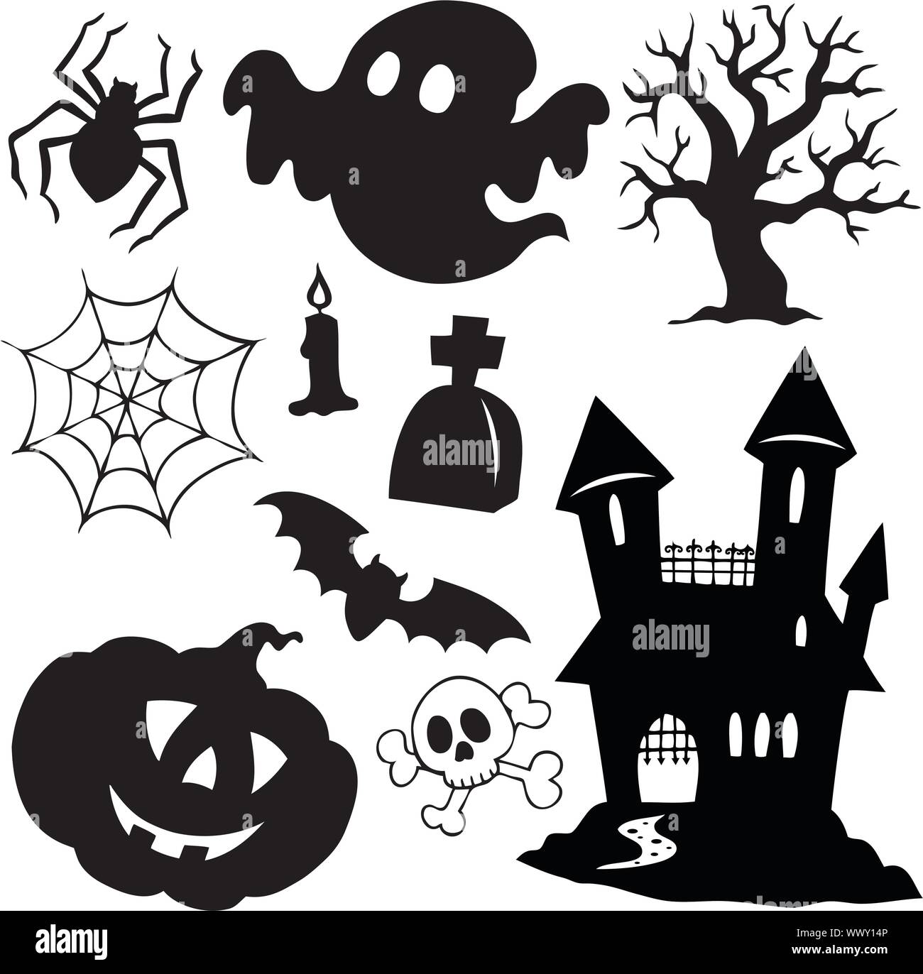 Halloween silhouettes collection 1 Stock Vector Image & Art - Alamy