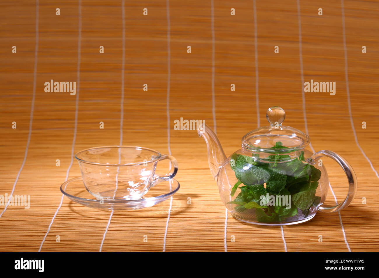mint tea on white close up Stock Photo - Alamy