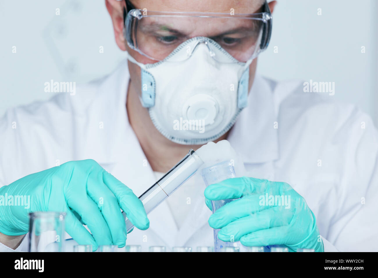 Chemistry Scientist conducting experiments in laboratory Stock Photo ...