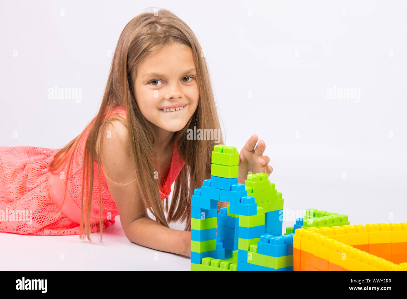 Block tower building children hi-res stock photography and images - Alamy