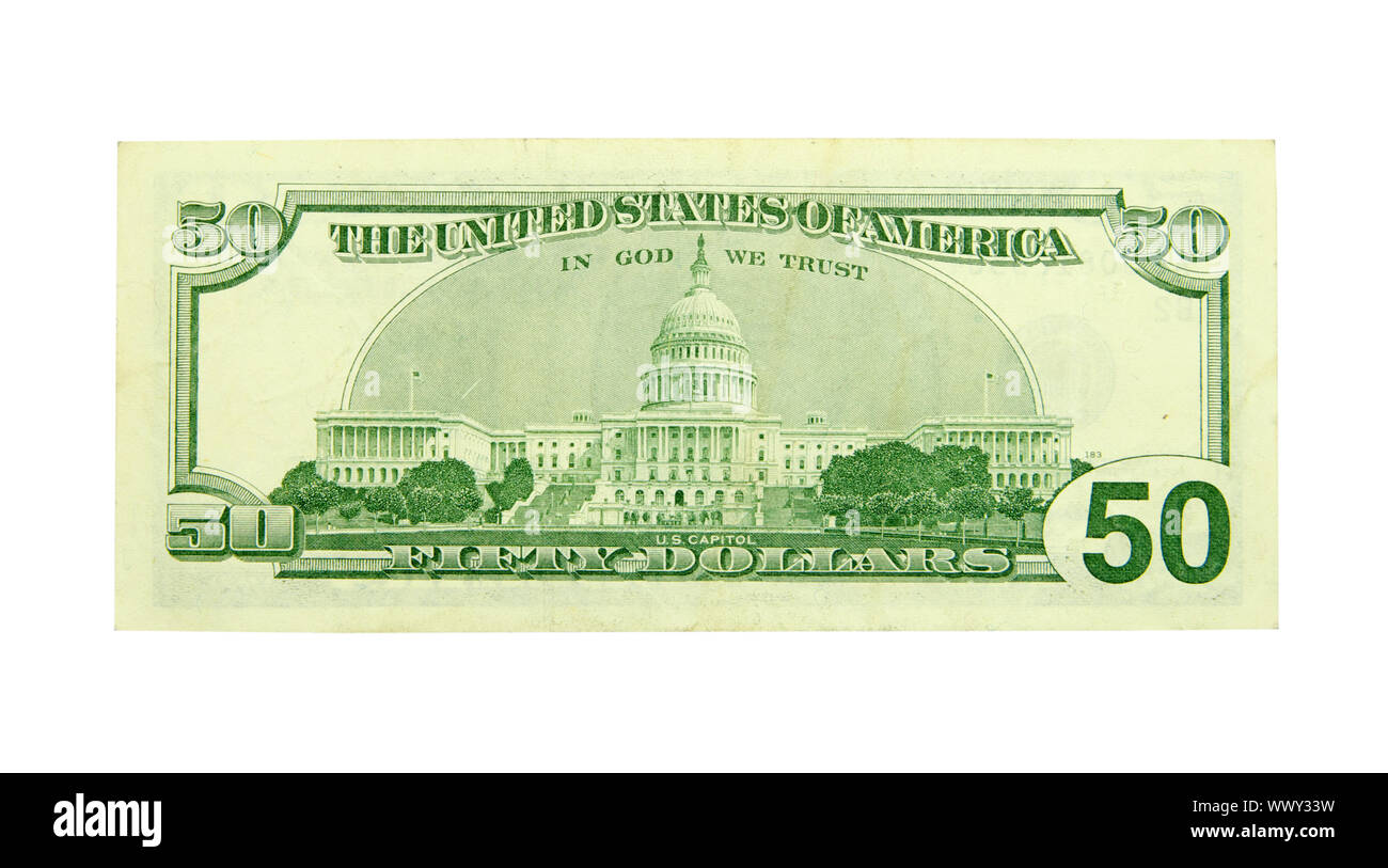 Fifty dollar bill isolated on white Stock Photo - Alamy