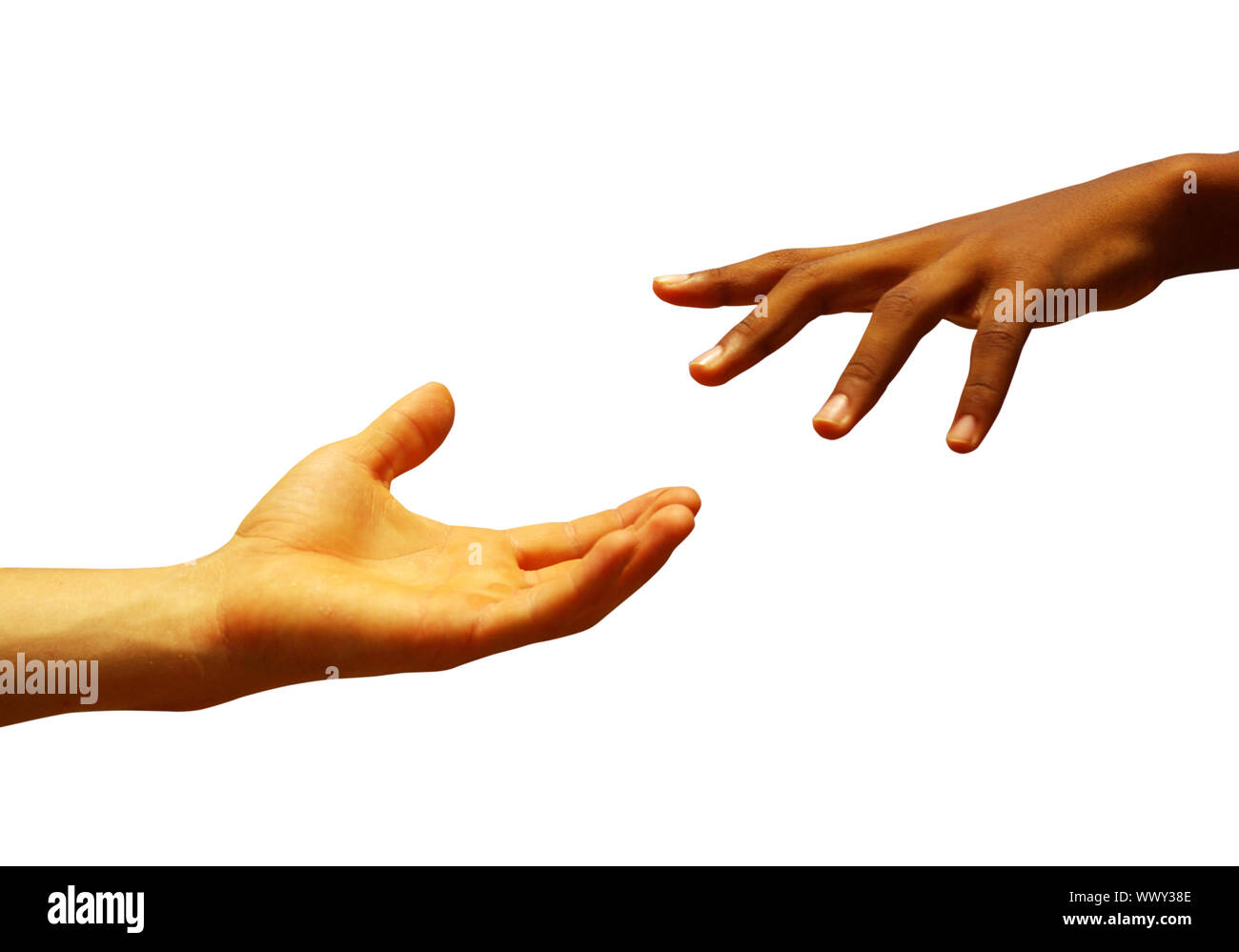 helping hand with the white background Stock Photo - Alamy