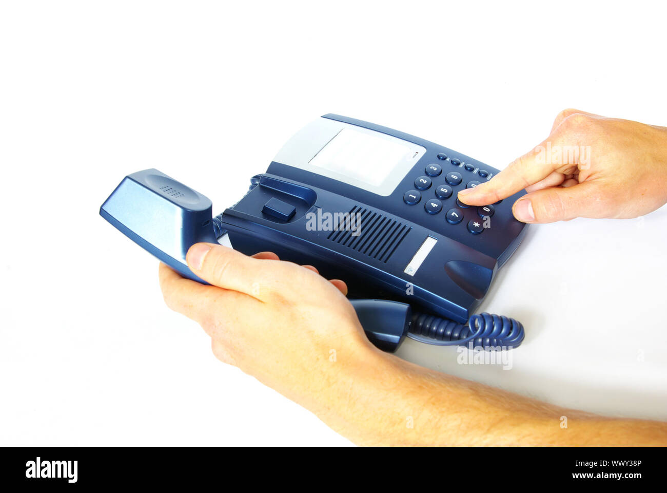 finger with blue telephone keypad Stock Photo - Alamy