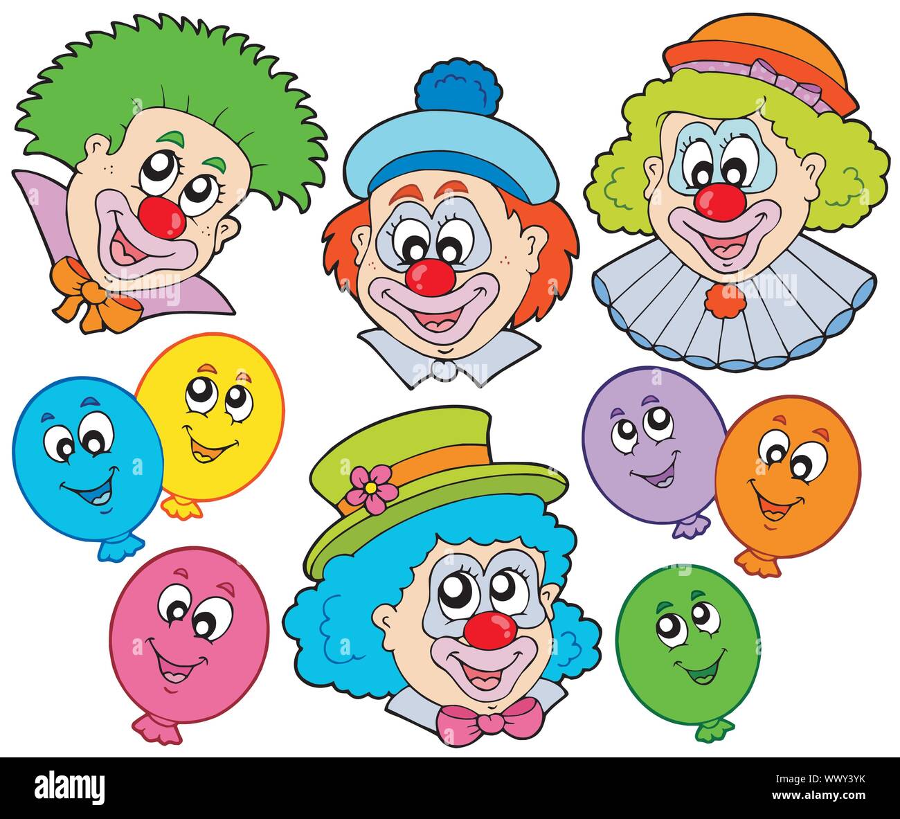 Funny clowns collection Stock Vector Image & Art - Alamy
