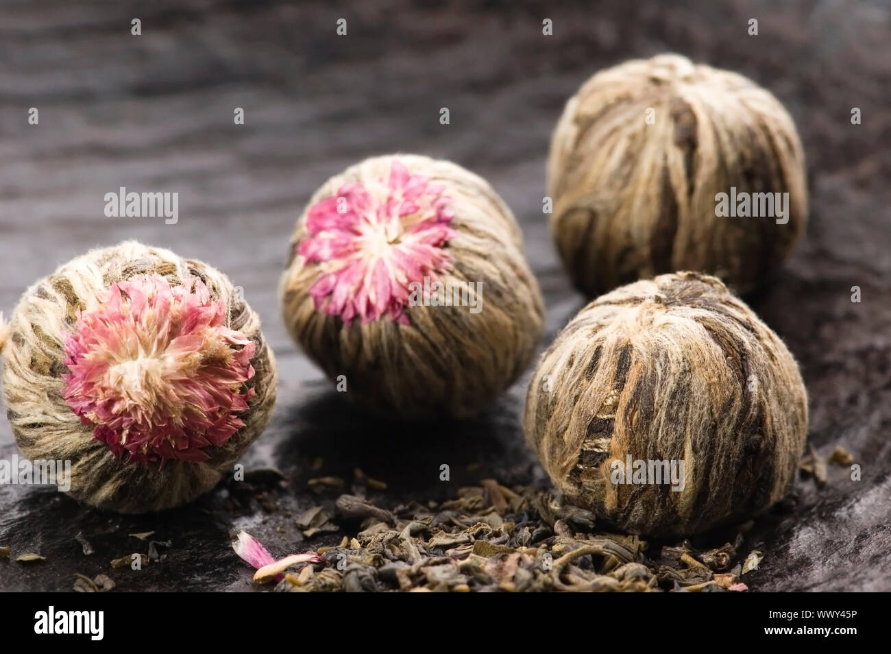 Green chinese tea balls Stock Photo - Alamy