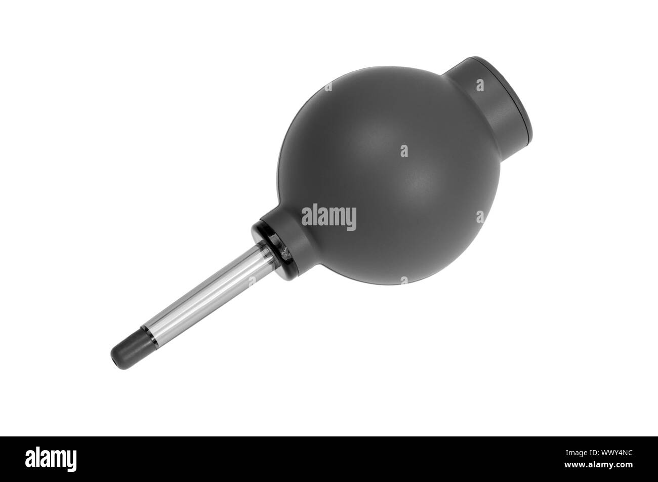 Gray rubber air blower pump dust cleaner isolated on white background ...