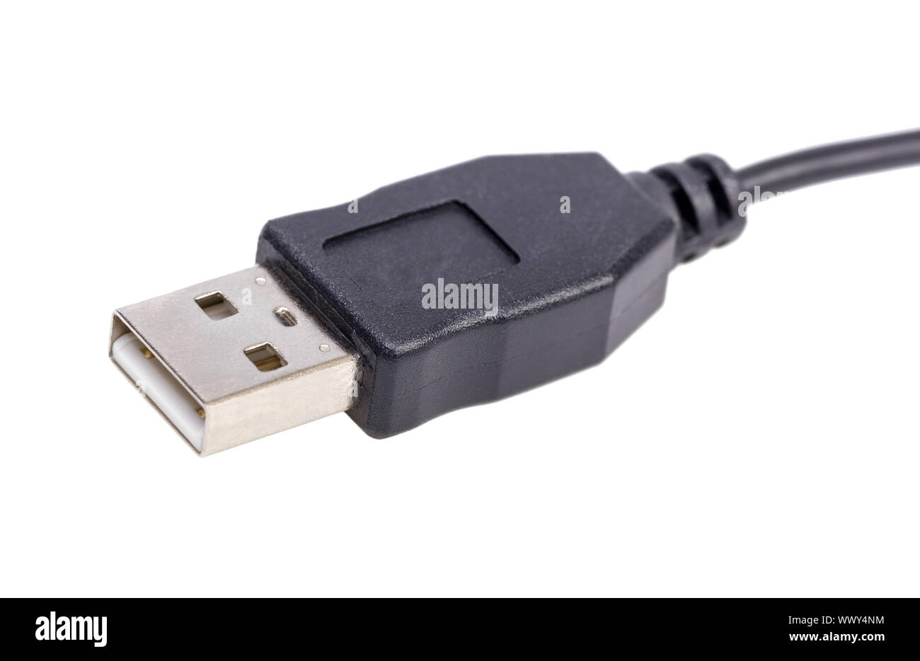 Computer USB cable plug on a white background Stock Photo - Alamy