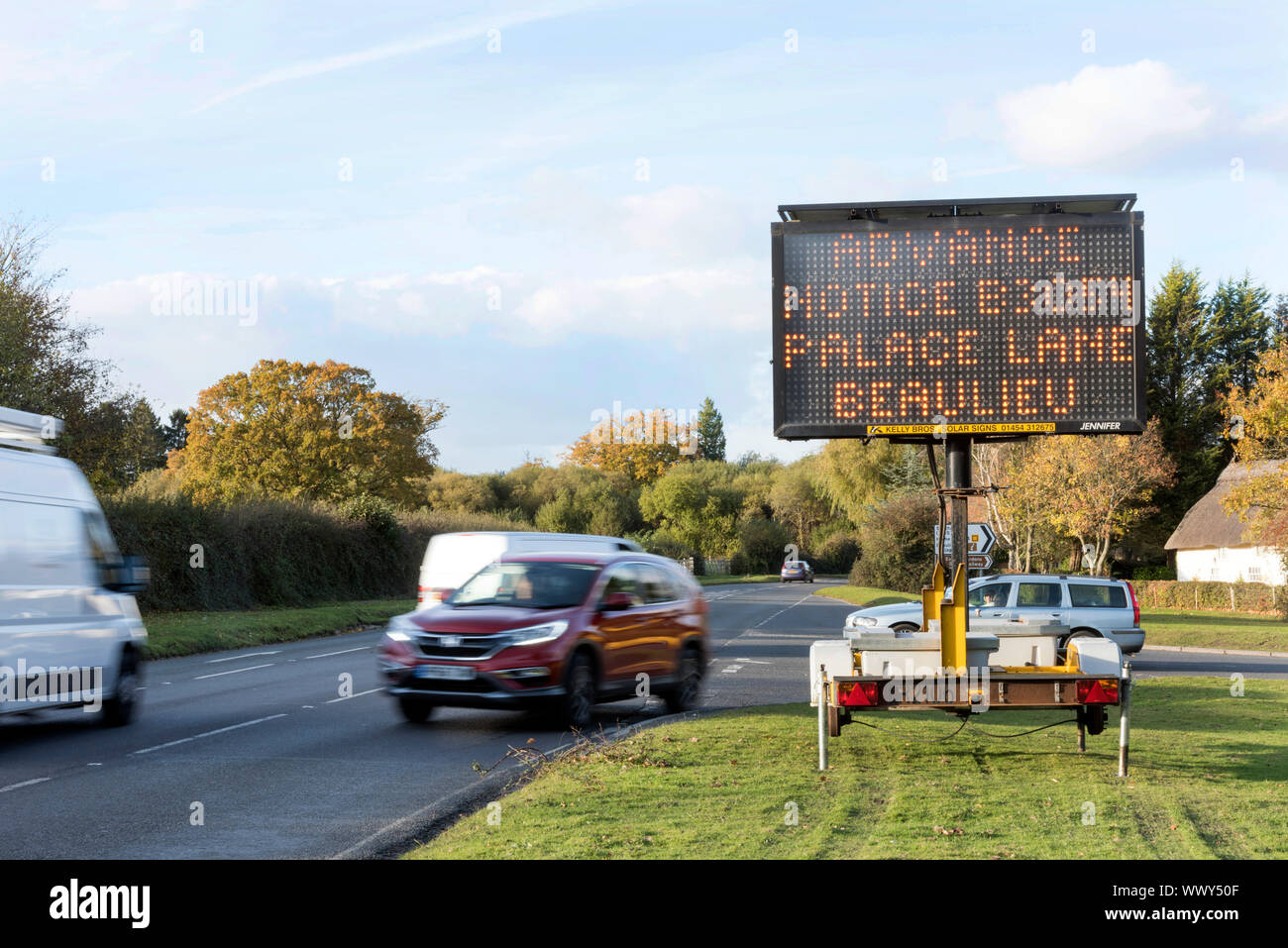 Solar Variable Message Temporary Road Sign 2016 Stock Photo - Alamy