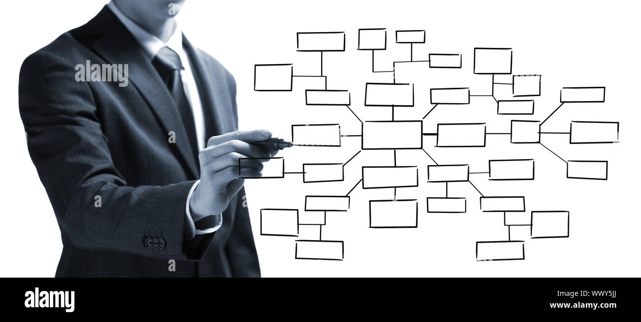 Businessman drawing empty diagram Stock Photo - Alamy