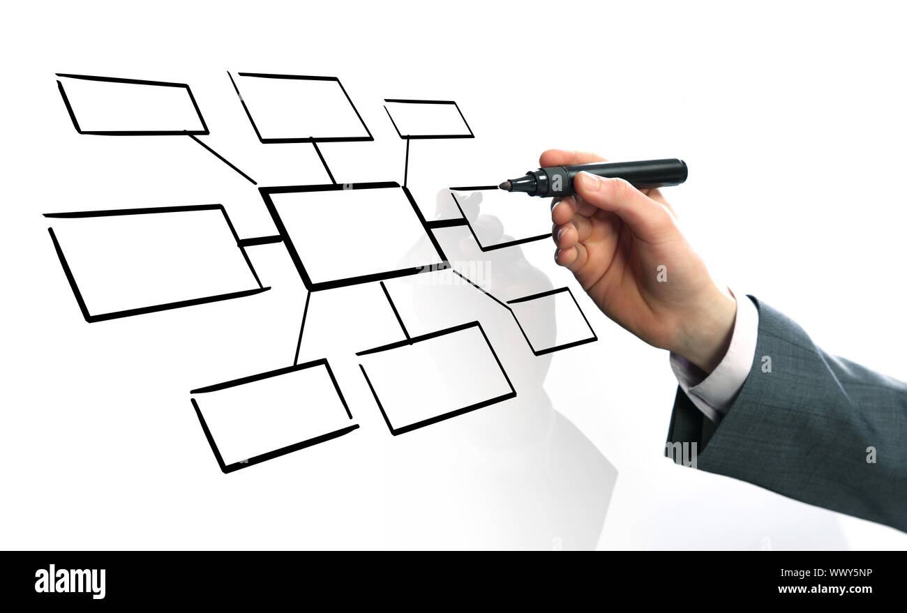 Businessman drawing empty diagram Stock Photo - Alamy