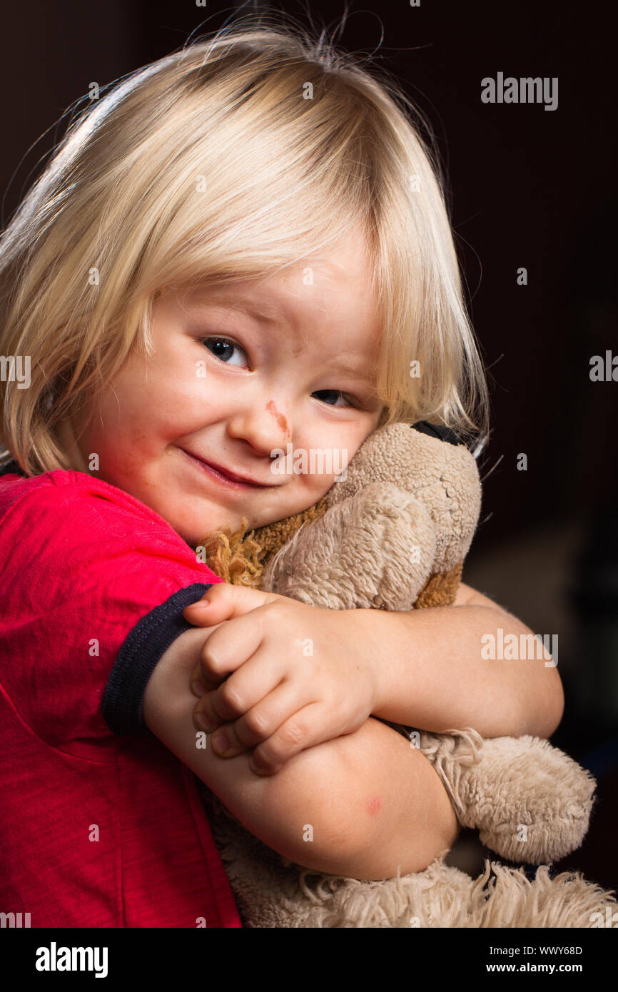 Cute injured boy Stock Photo - Alamy