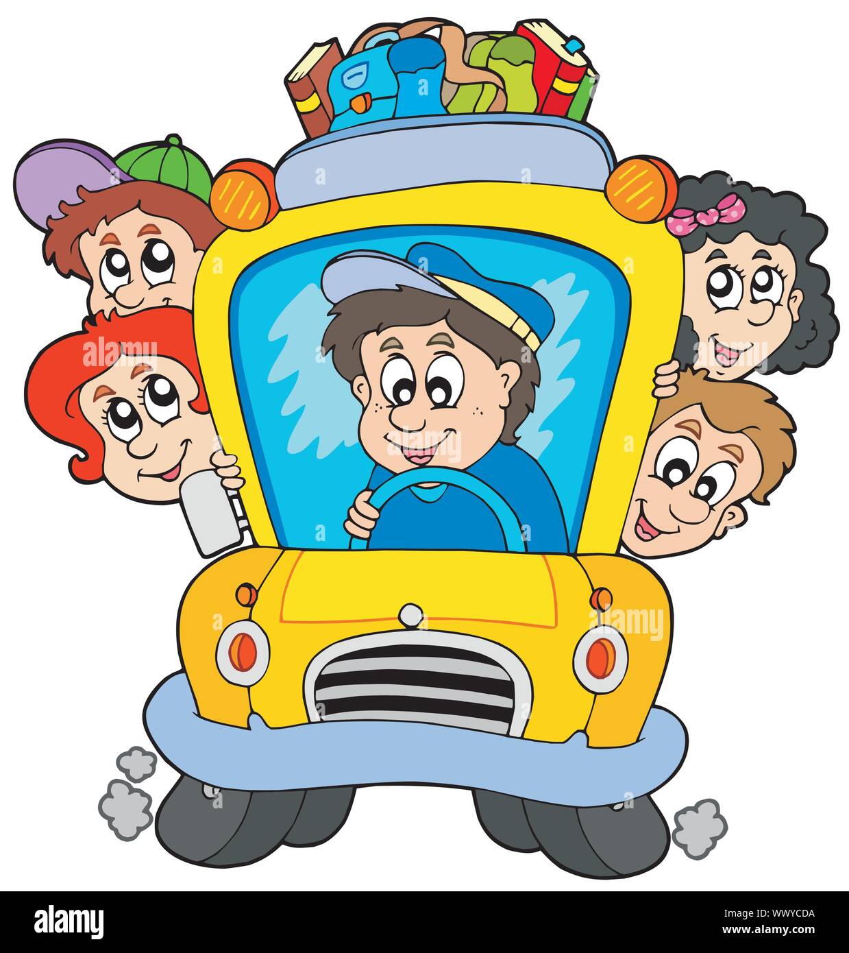 School bus with children Stock Vector Image & Art - Alamy