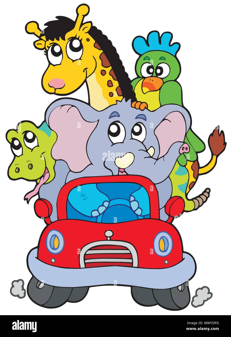 Animals drive car vehicle Stock Vector Images - Alamy