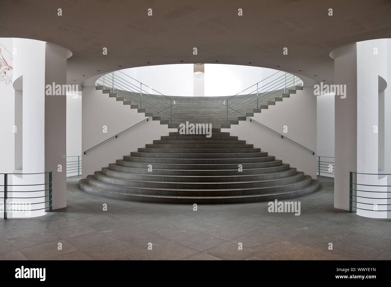 Staircase in the art museum Bonn, architect Axel Schultes, Bonn, North ...