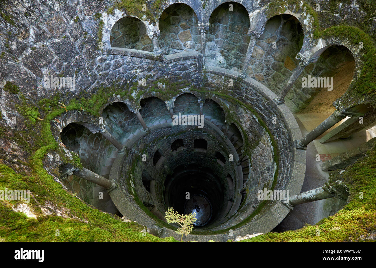 The Initiation Wells (Inverted tower) in Quinta da Regaleira estate ...