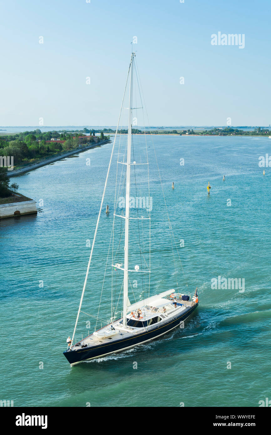 An image of a nice sailing boat atl Venice in Italy Stock Photo - Alamy