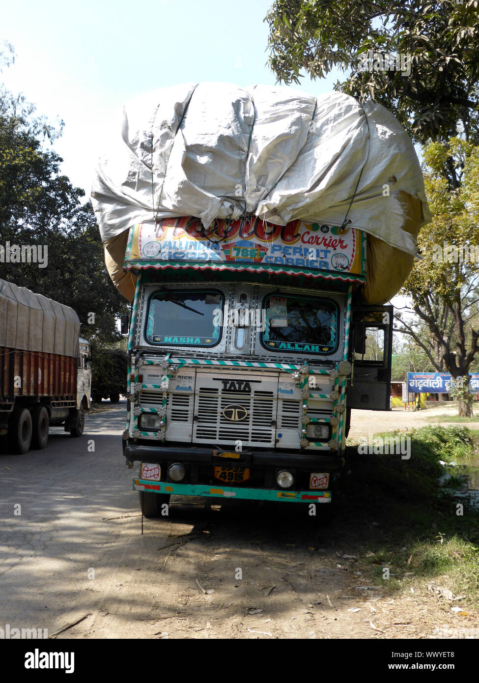 Tata truck with heavy load, India Stock Photo - Alamy