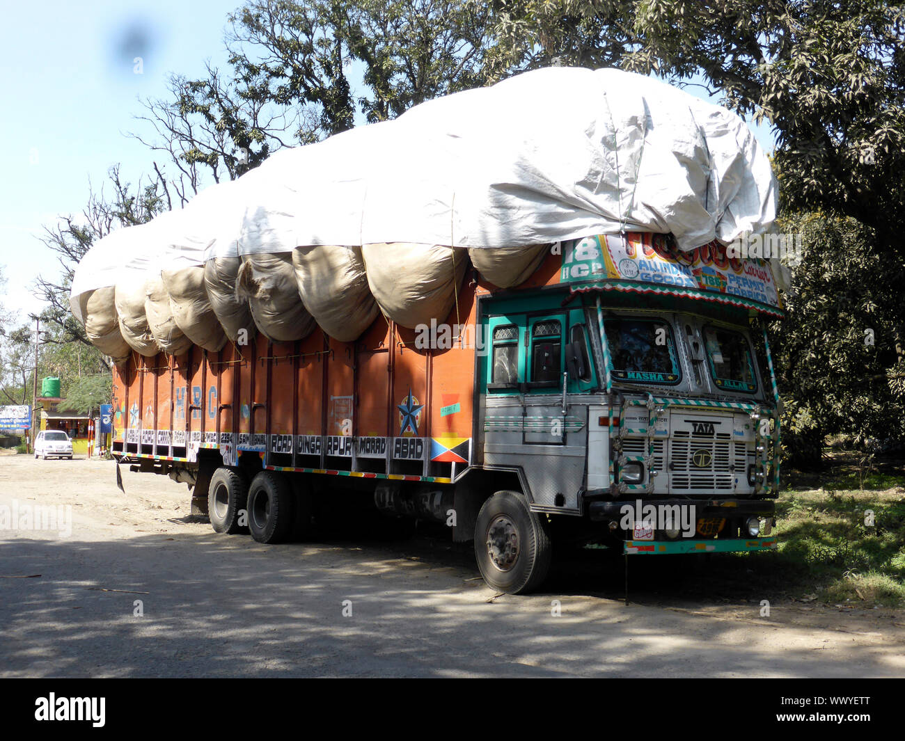 Tata truck with heavy load, India Stock Photo - Alamy