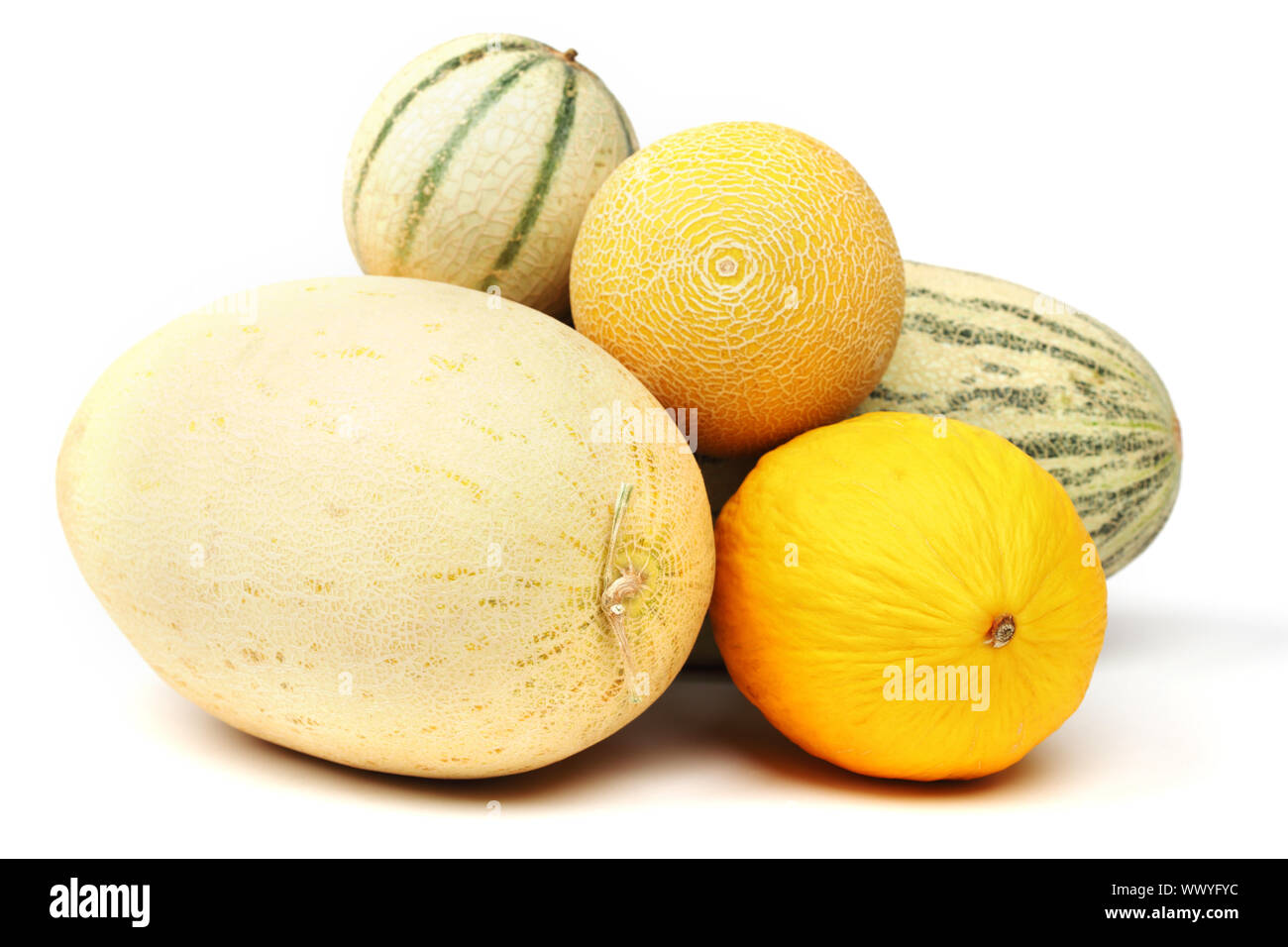 different melon isolated on white Stock Photo - Alamy