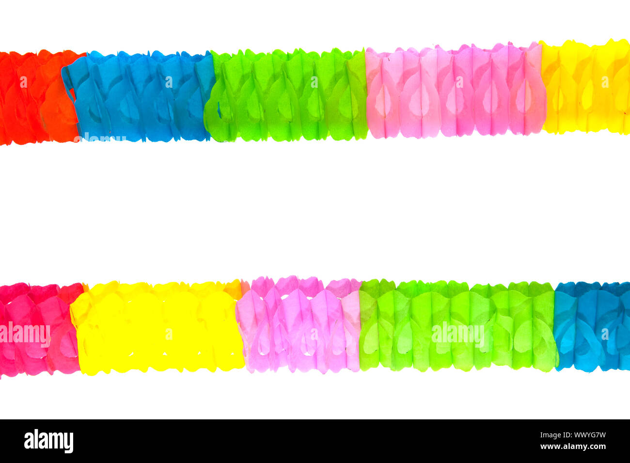 colorful party streamers voor every occasion isolated over white Stock ...