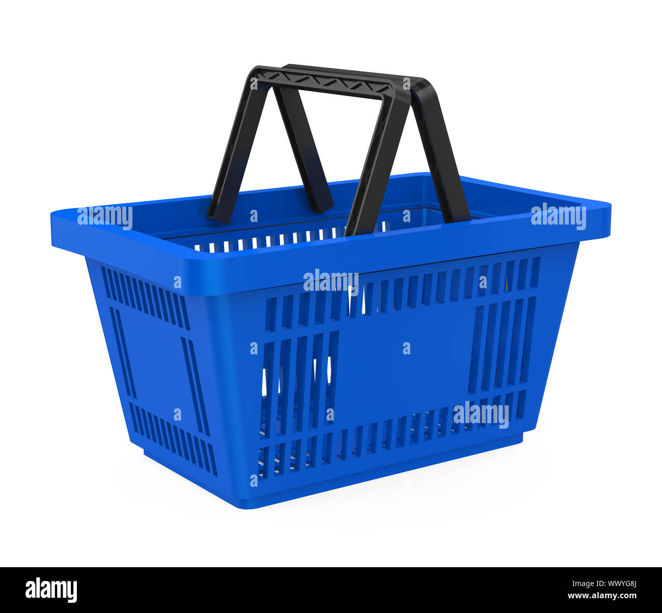 Blue Shopping Basket Isolated Stock Photo - Alamy