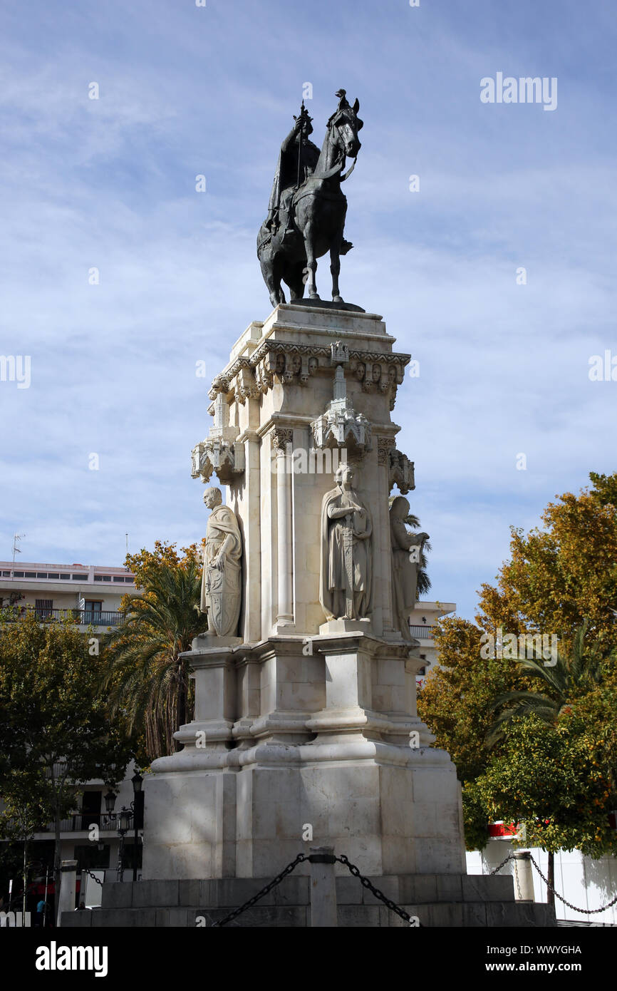 monument Ferdinand III. of Castile, called The Saint, on Plaza Nueva ...
