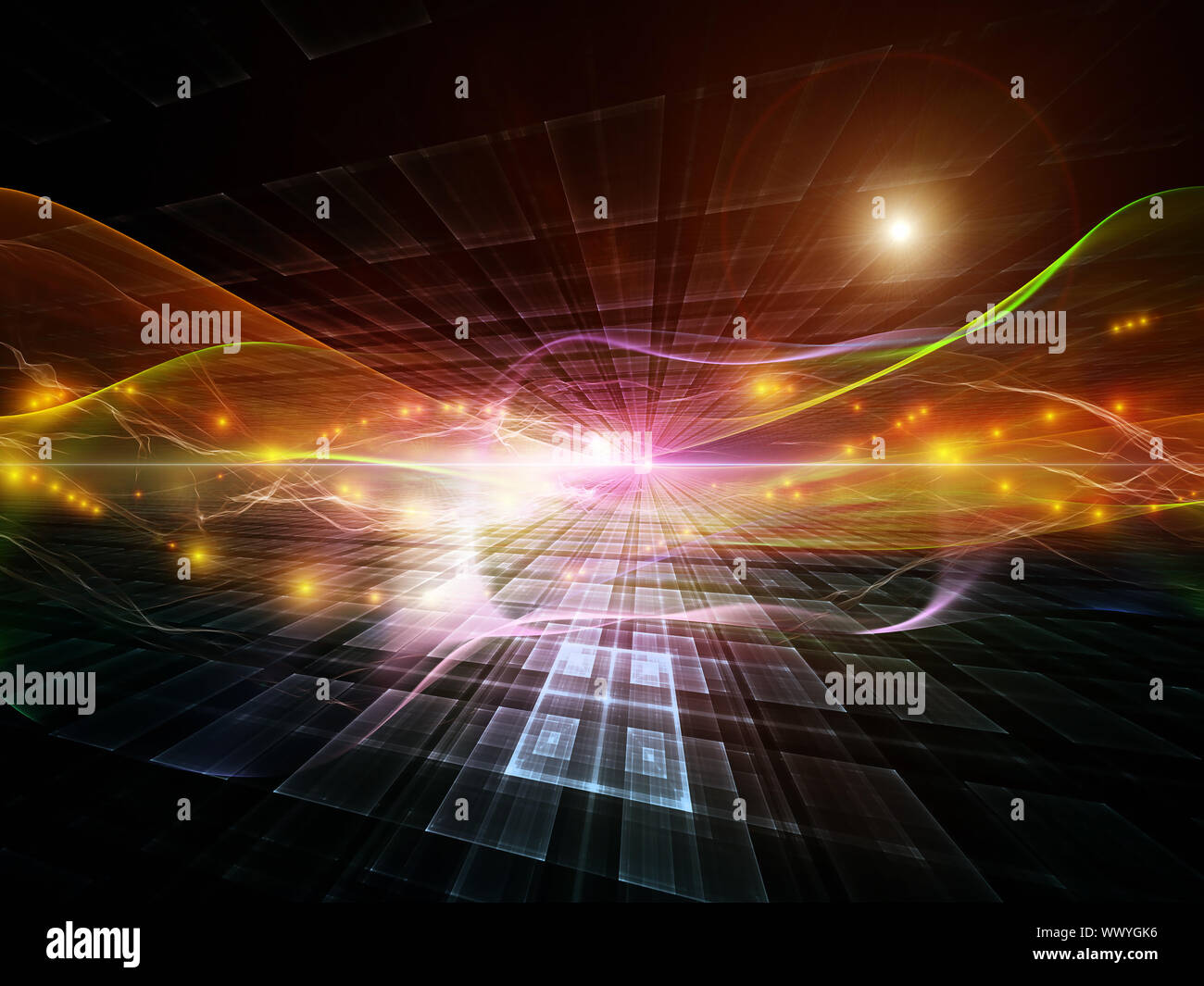 Composition of abstract sine waves and design elements on the subject ...