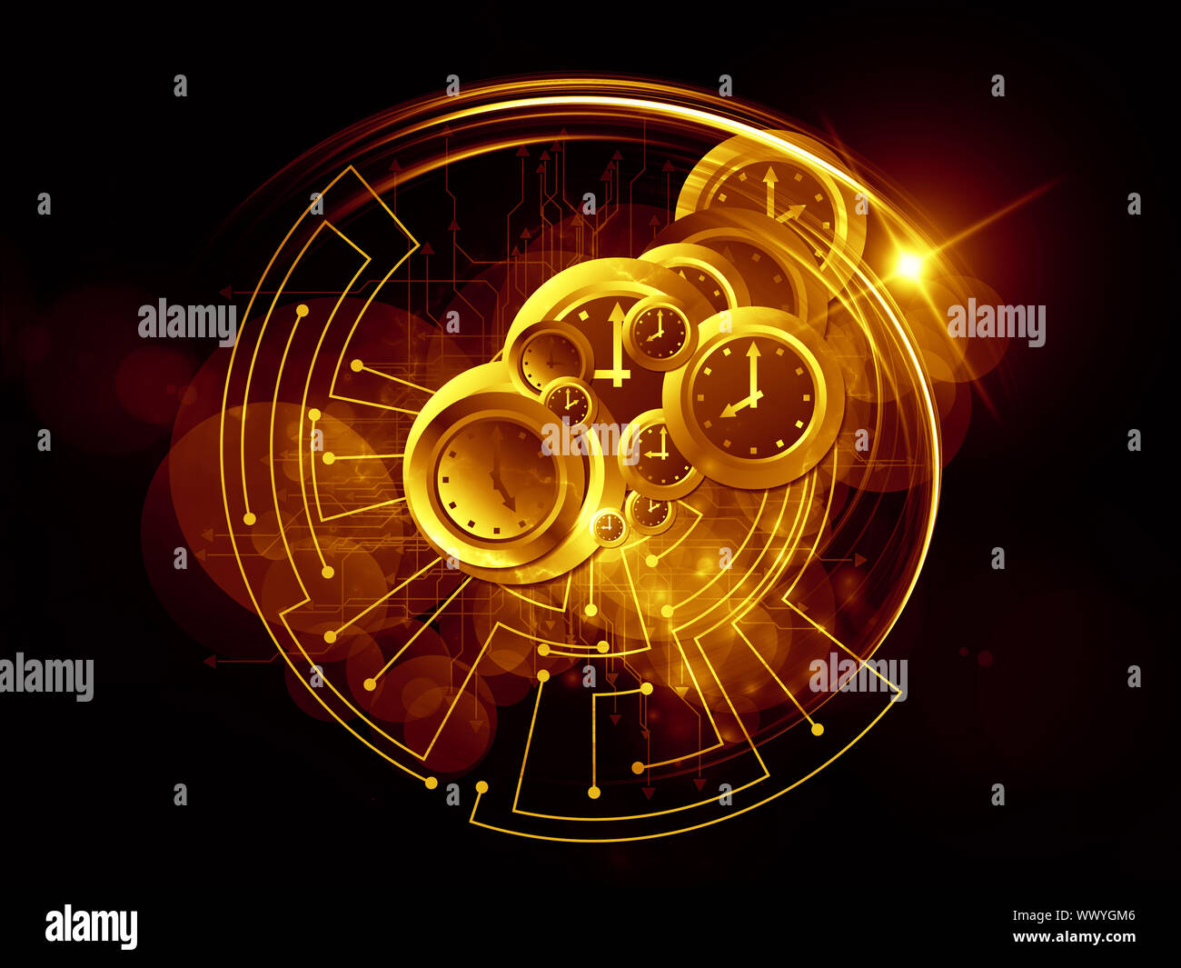 Abstract design made of clocks on the subject of time, schedule ...