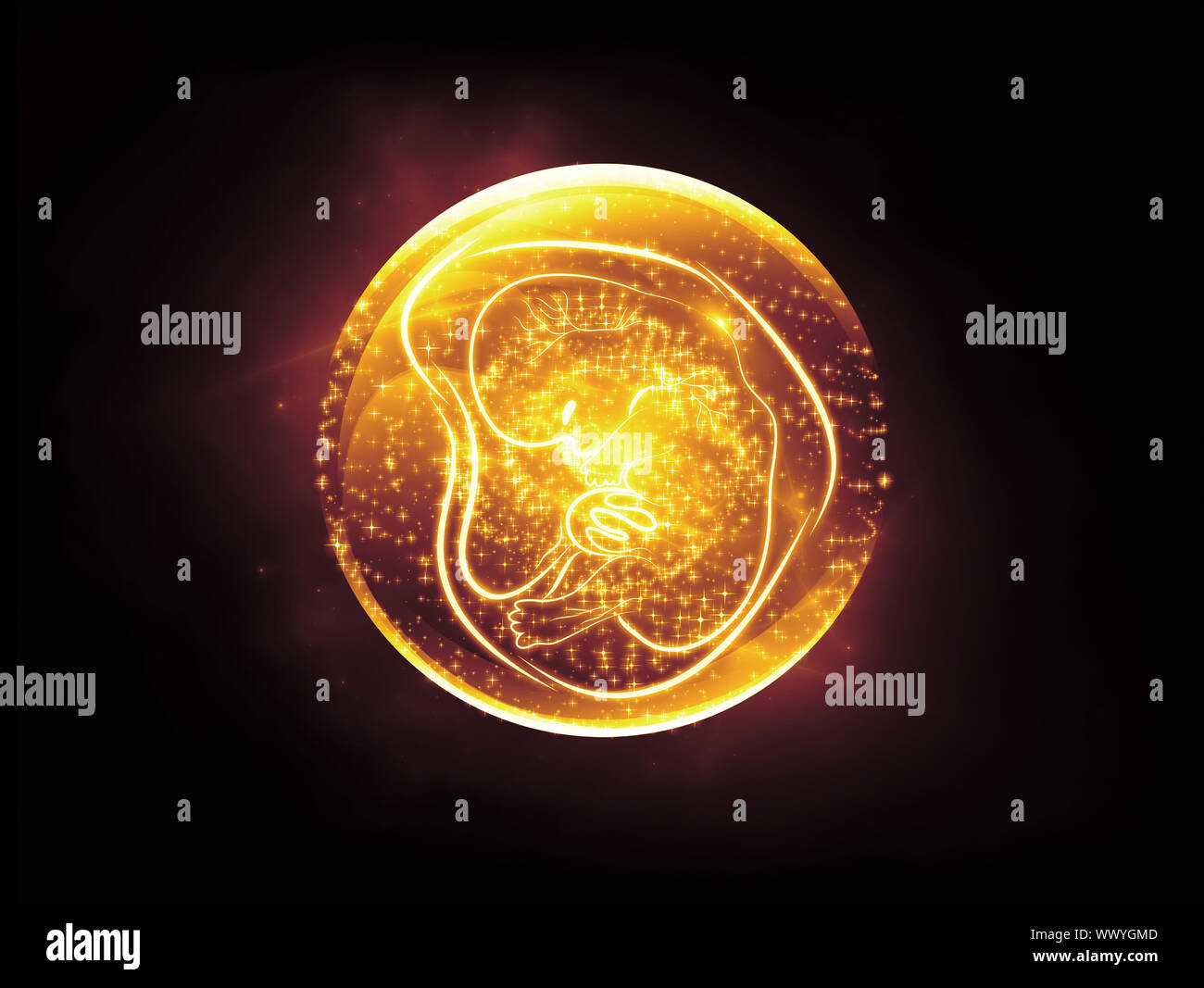 Background design of drawing of a fetus and abstract design elements on ...