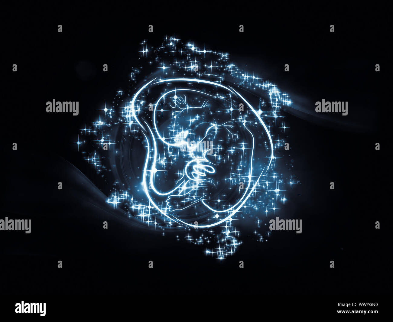 Abstract design made of drawing of a child and abstract design elements ...