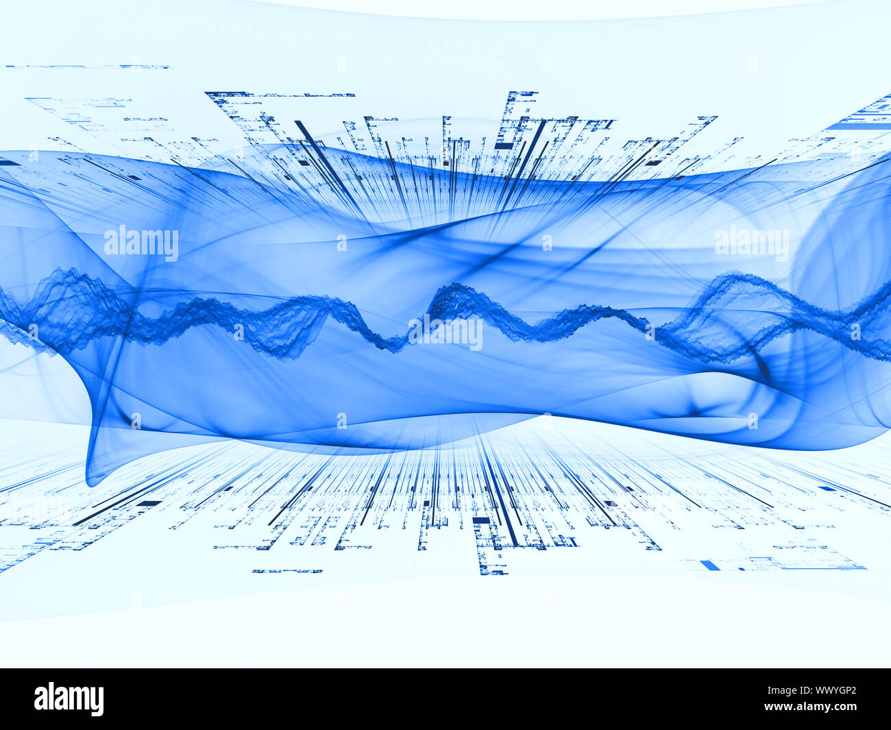 Graphic composition of abstract sine waves and design elements to serve ...