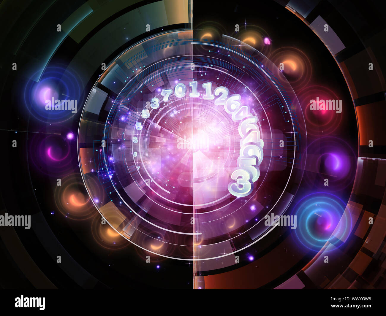 Visually pleasing composition of numbers and abstract design elements ...