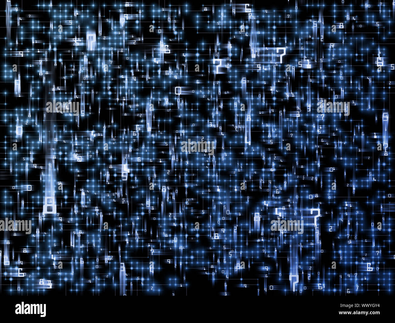 Design made of network diagram lines, digits and abstract elements to ...