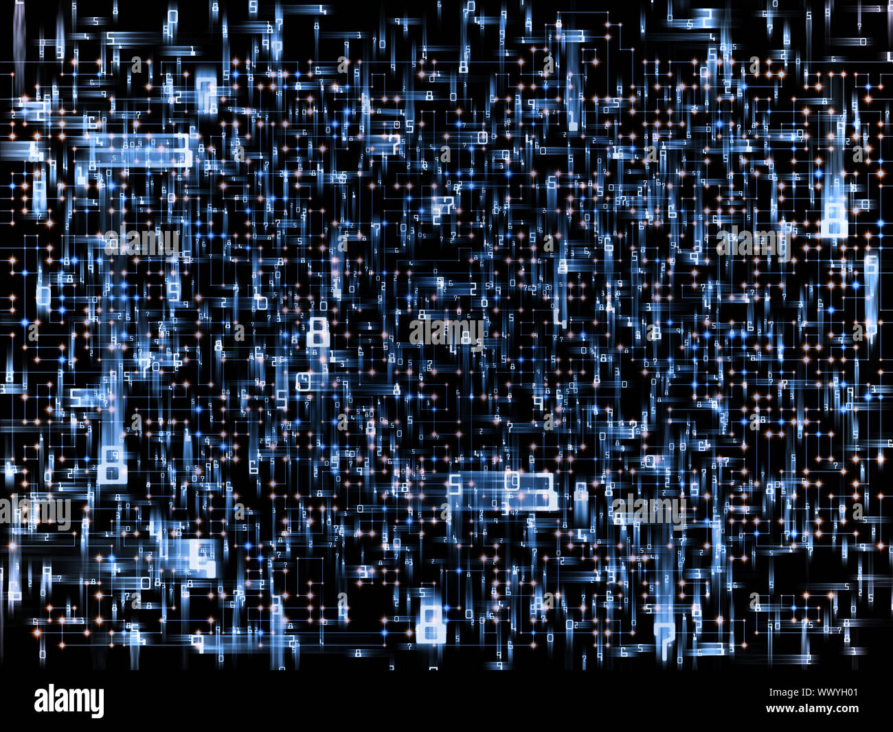 Artistic background made of network diagram lines and numeric elements ...