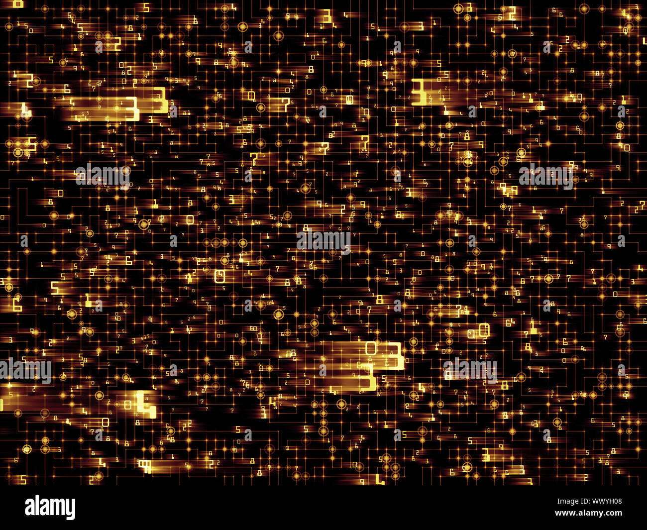 Abstract arrangement of network diagram lines and numeric design ...